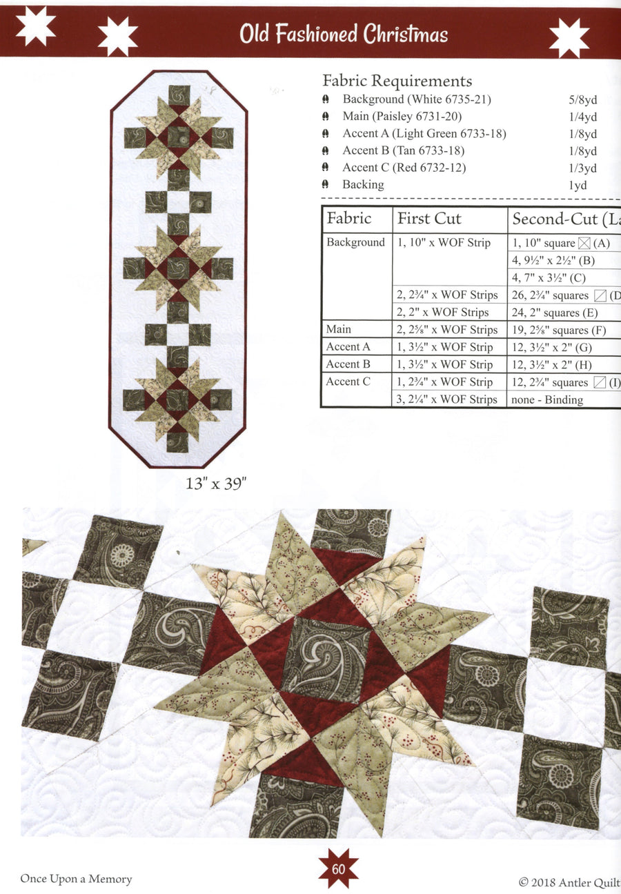 Once Upon A Memory Quilters Pattern – Quilting Books Patterns and Notions