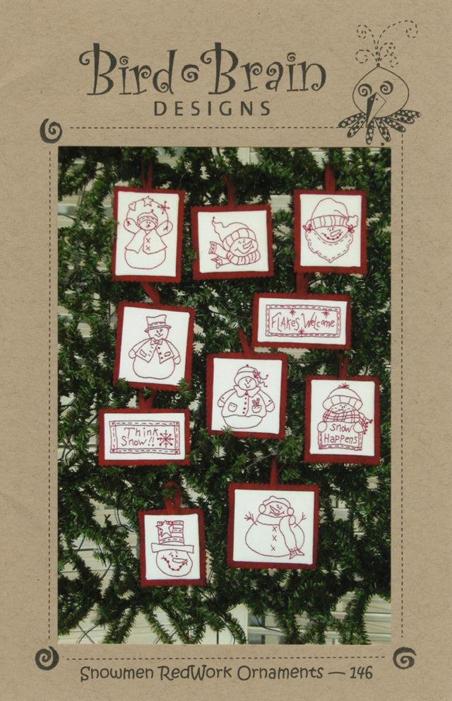 Snowman Redwork Ornaments Quilters – Quilting Books Patterns and Notions