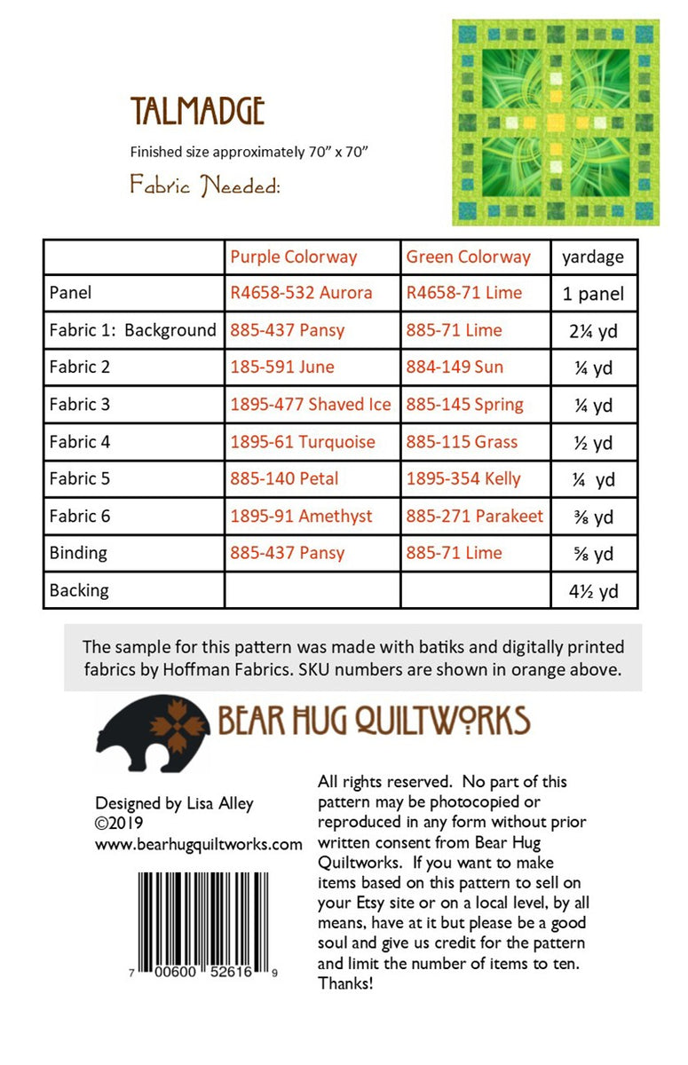 Talmadge Quilting Patterns – Quilting Books Patterns and Notions