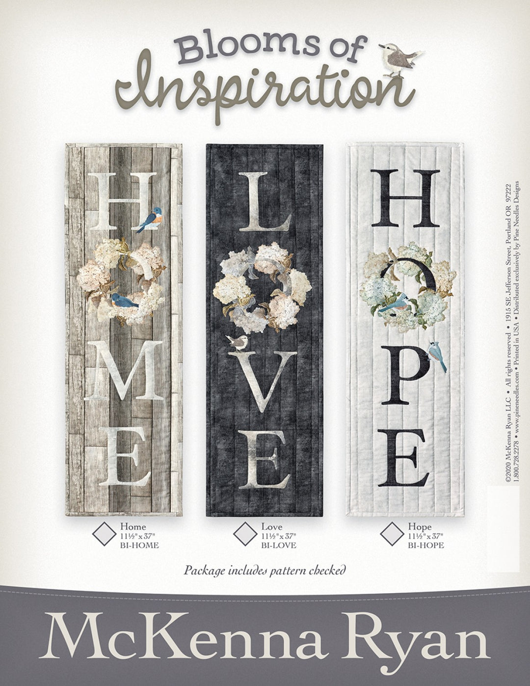Blooms of Inspiration - Home -Love-Hope Pattern Set Patterns – Quilting ...
