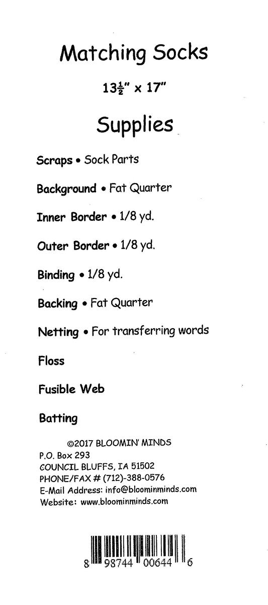 Matching Socks Quilters Pattern – Quilting Books Patterns and Notions