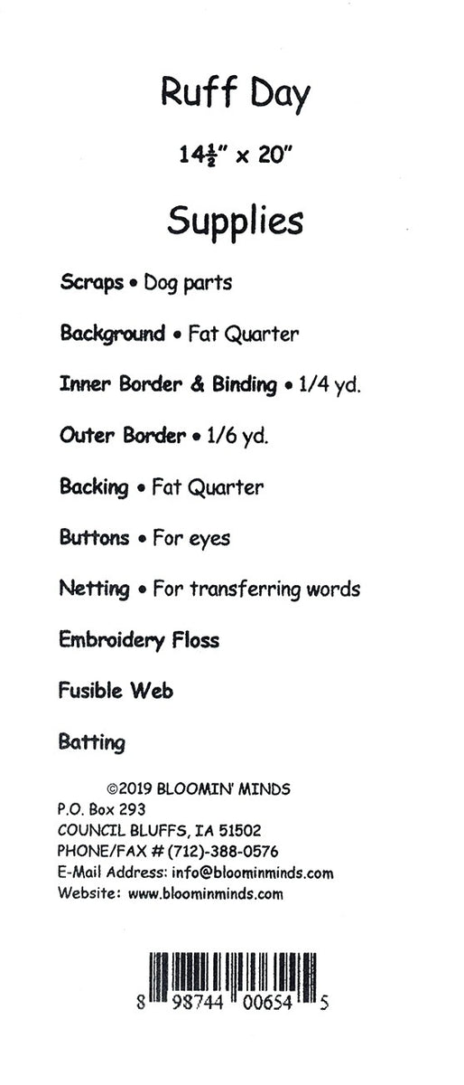 Ruff Day Pattern – Quilting Books Patterns and Notions