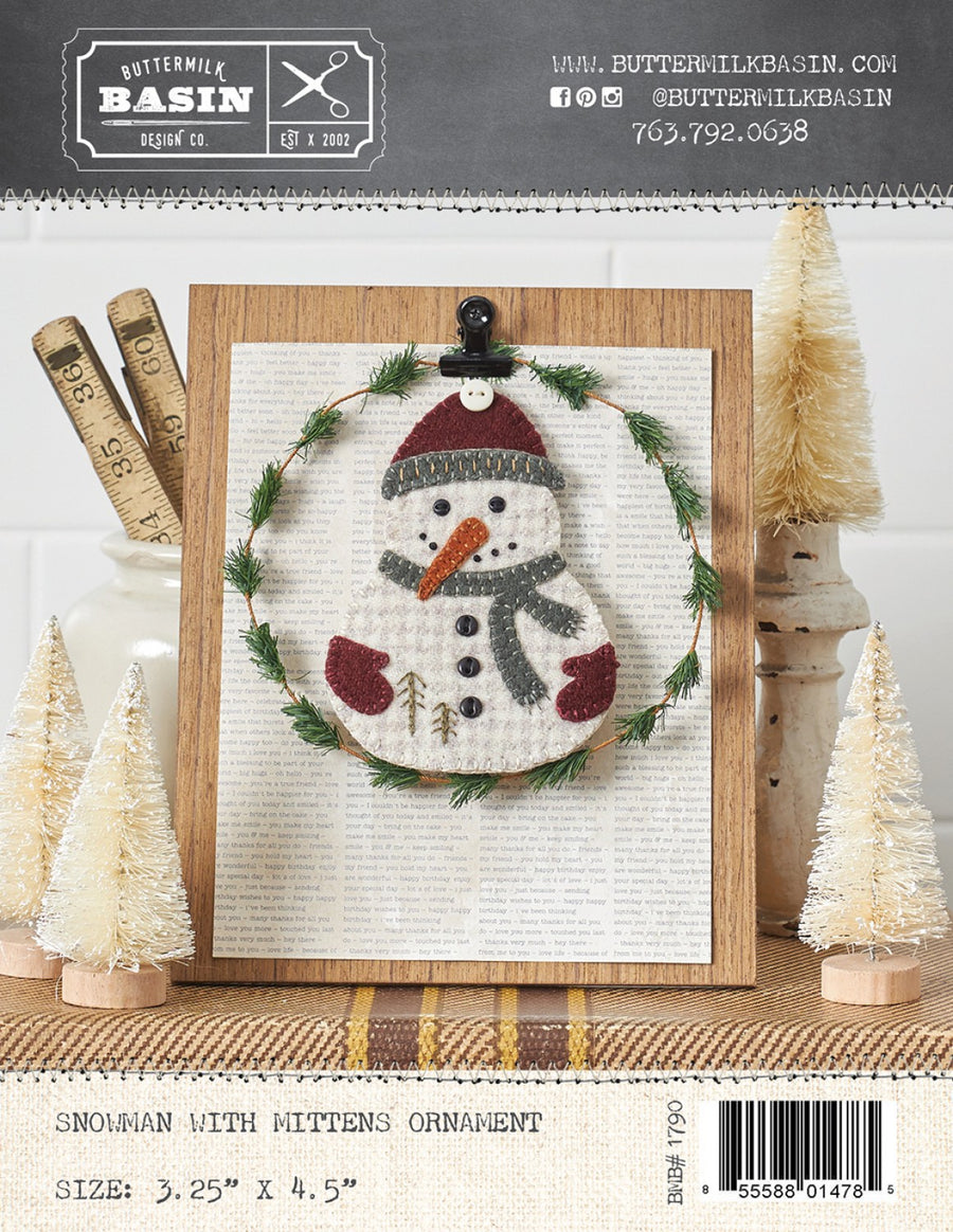 Snowman With Mittens Ornament Quilting Patterns – Quilting Books ...