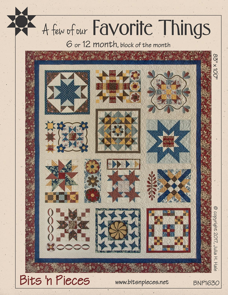 Favorite Things Block Of The Month Quilting Patterns – Quilting Books ...