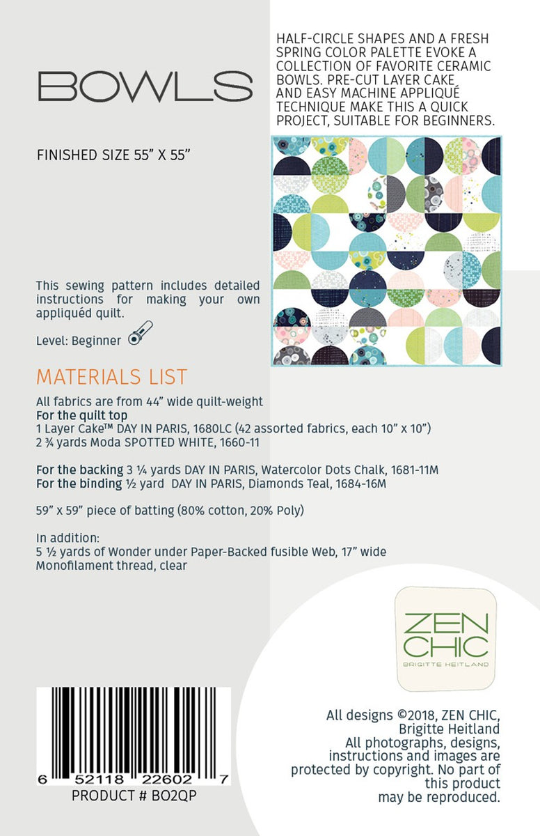 Bowls Quilters Pattern – Quilting Books Patterns and Notions