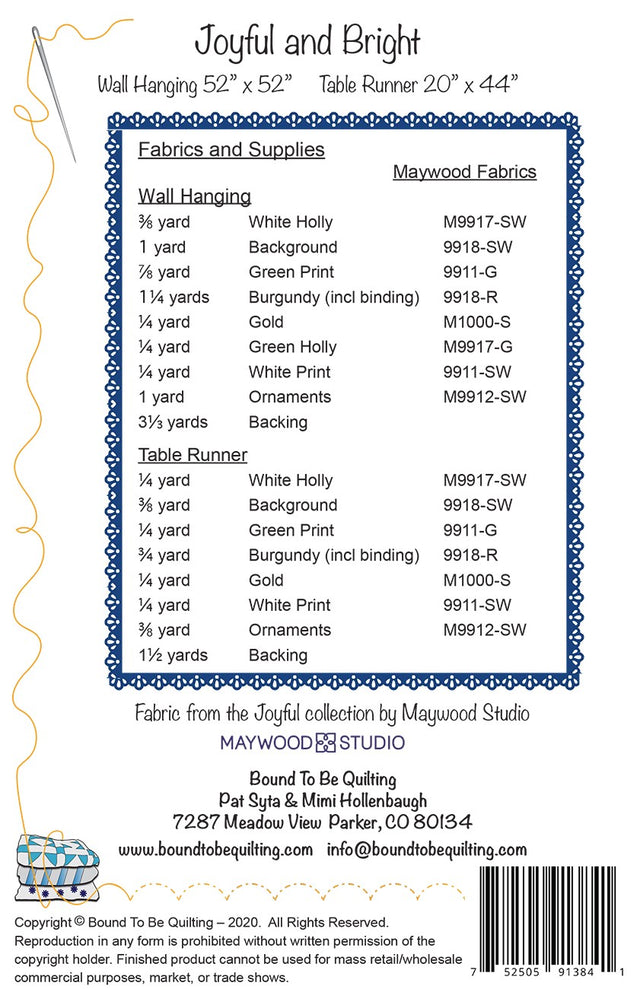 Joyful and Bright Patterns – Quilting Books Patterns and Notions