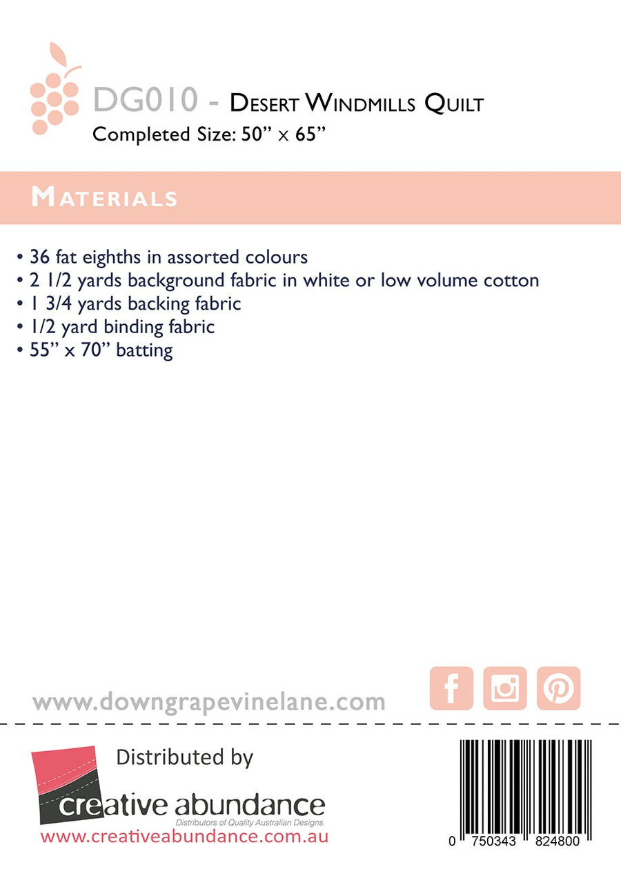 Desert Windmills QBPN Pattern – Quilting Books Patterns and Notions