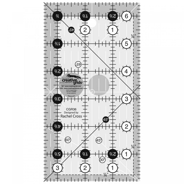 Creative Grids Quilt Ruler 3-1/2in x 6-1/2in Quilting Patterns ...