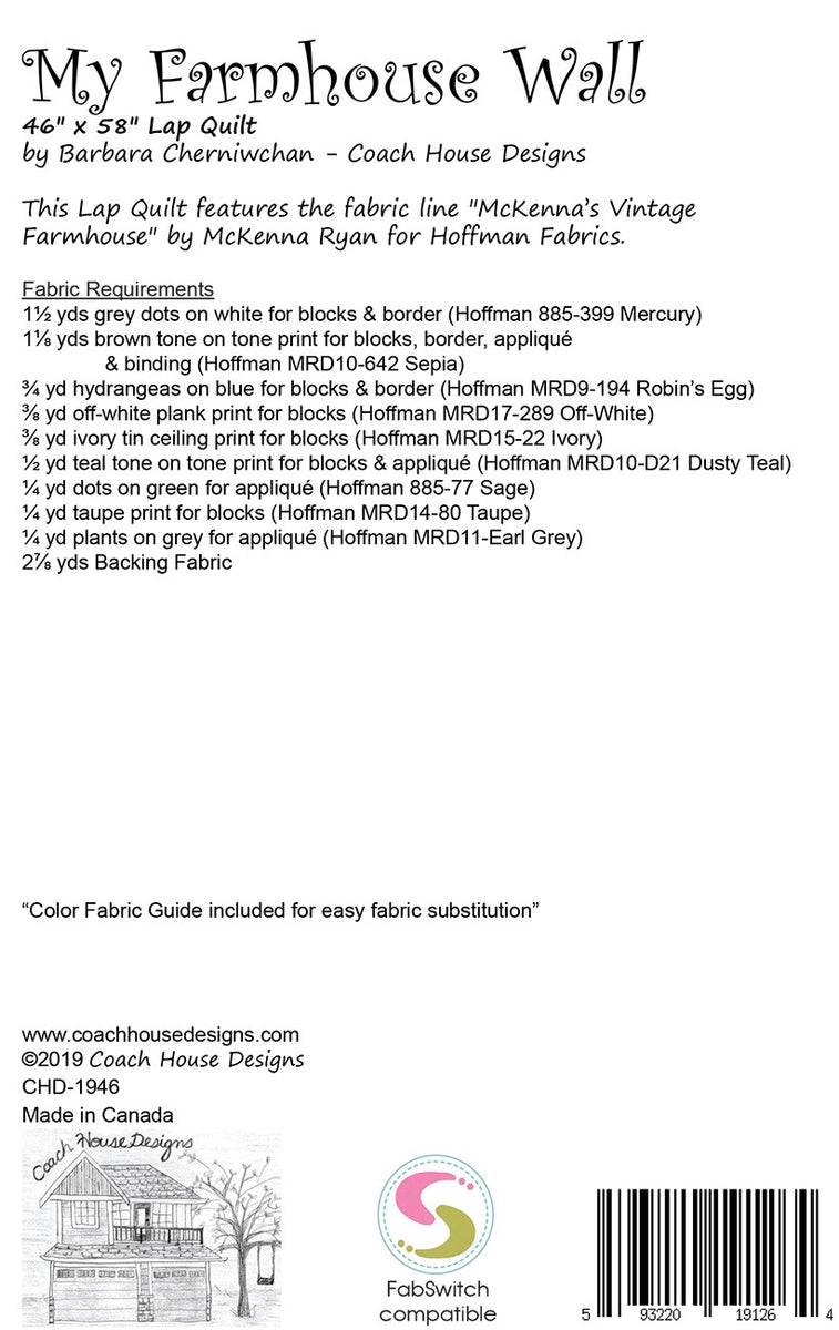 My Farmhouse Wall Quilting Patterns – Quilting Books Patterns and Notions