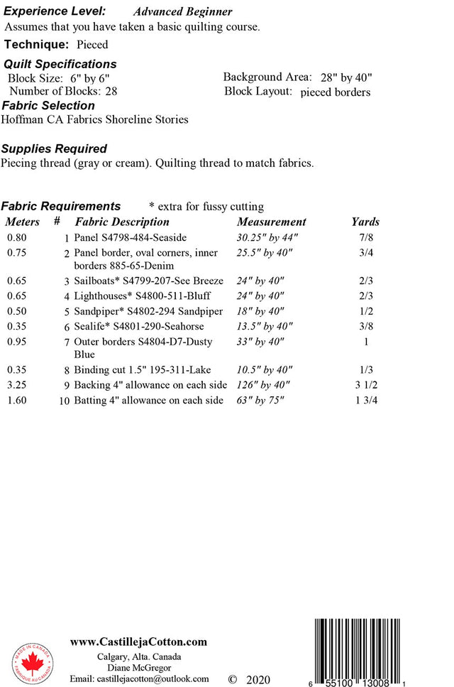 Shoreline Stories Pattern Pattern – Quilting Books Patterns and Notions