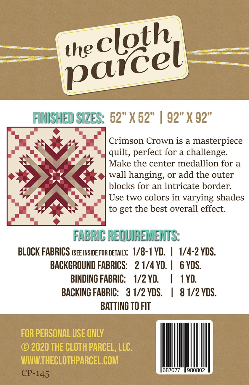 Crimson Crown Quilt Pattern – Quilting Books Patterns and Notions