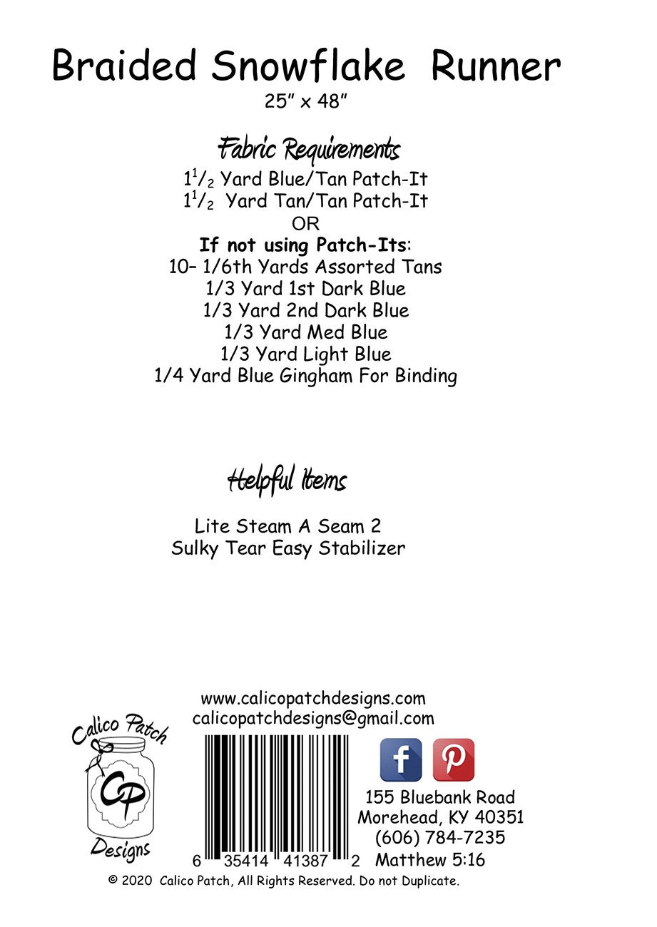 Braided Snowflake Patterns – Quilting Books Patterns and Notions