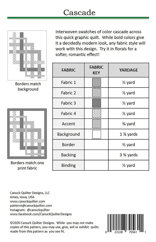 Cascade Pattern – Quilting Books Patterns and Notions