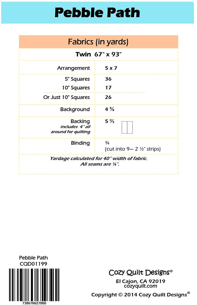 Pebbles Path Quilt Pattern – Quilting Books Patterns and Notions