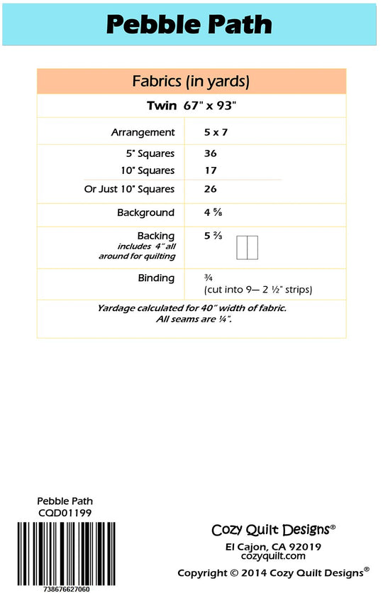 Pebbles Path Quilt Pattern – Quilting Books Patterns and Notions