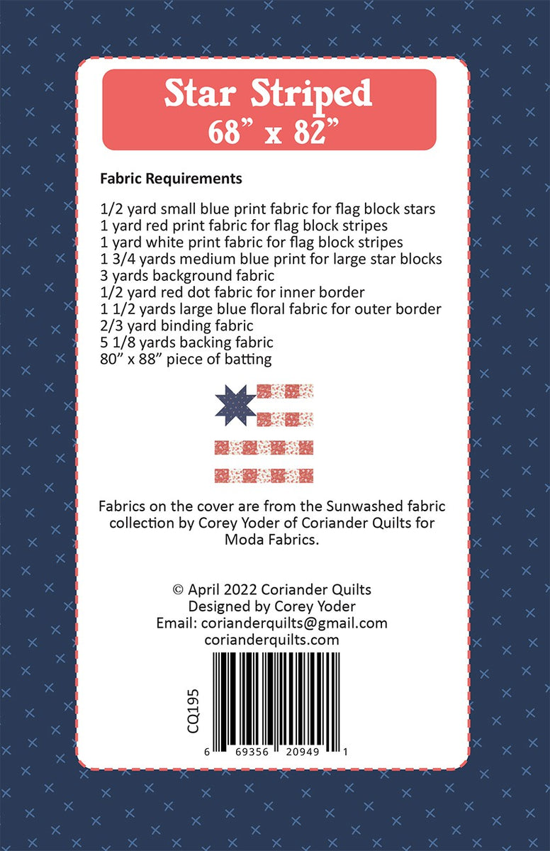 Star Striped Quilt Pattern – Quilting Books Patterns and Notions
