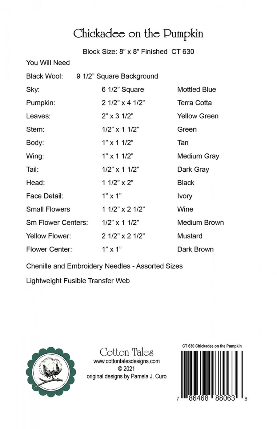 Chickadee on the Pumpkin Patterns – Quilting Books Patterns and Notions