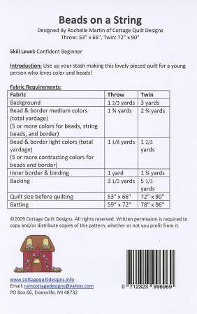 Beads on a String Quilting Pattern – Quilting Books Patterns and Notions