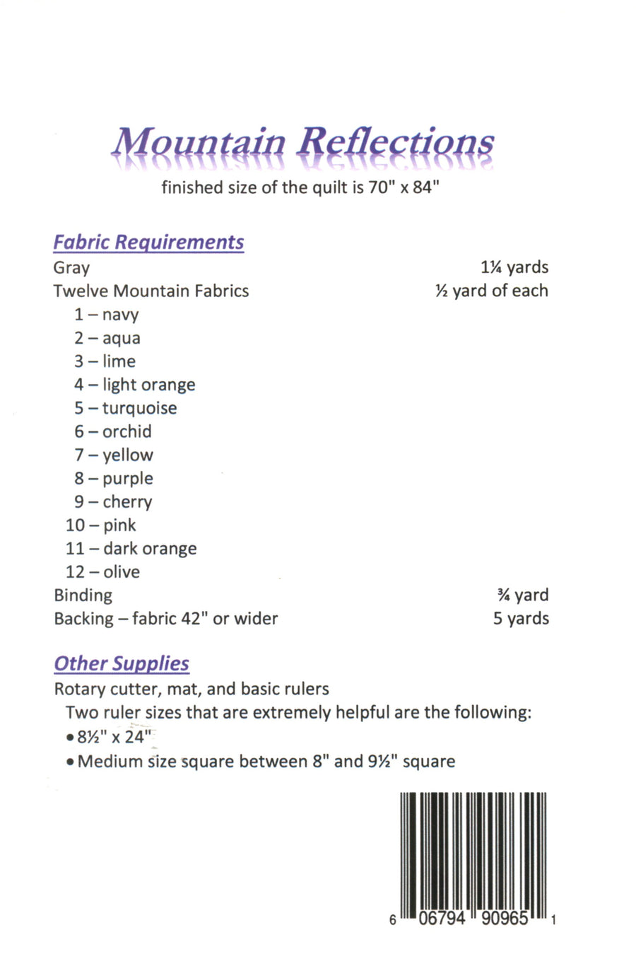 Mountain Reflections Quilt Pattern – Quilting Books Patterns and Notions