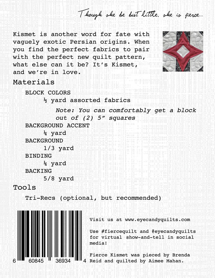 Fierce Kismet Patterns – Quilting Books Patterns and Notions