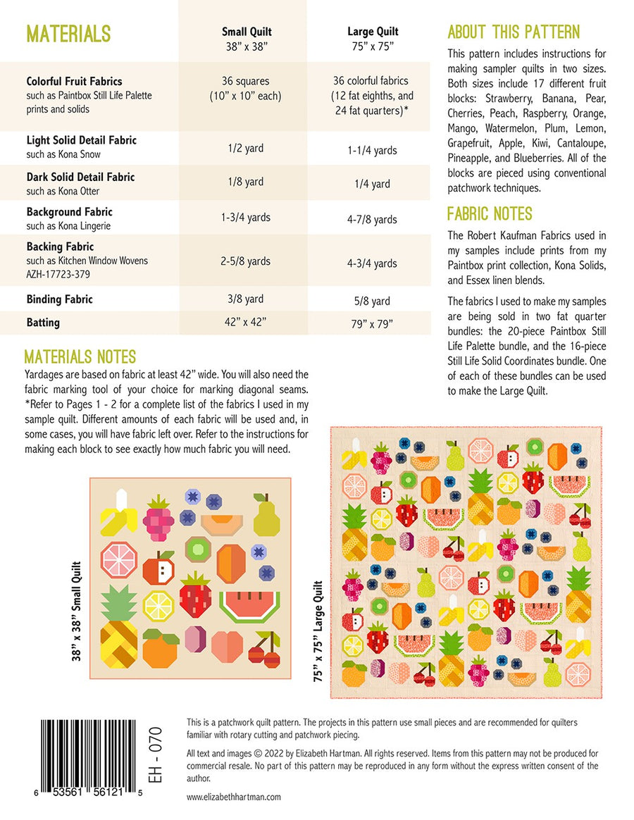The Produce Section Quilt Pattern – Quilting Books Patterns and Notions