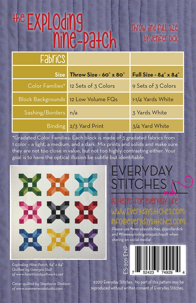 The Exploding Nine Patch Quilt Pattern – Quilting Books Patterns and ...