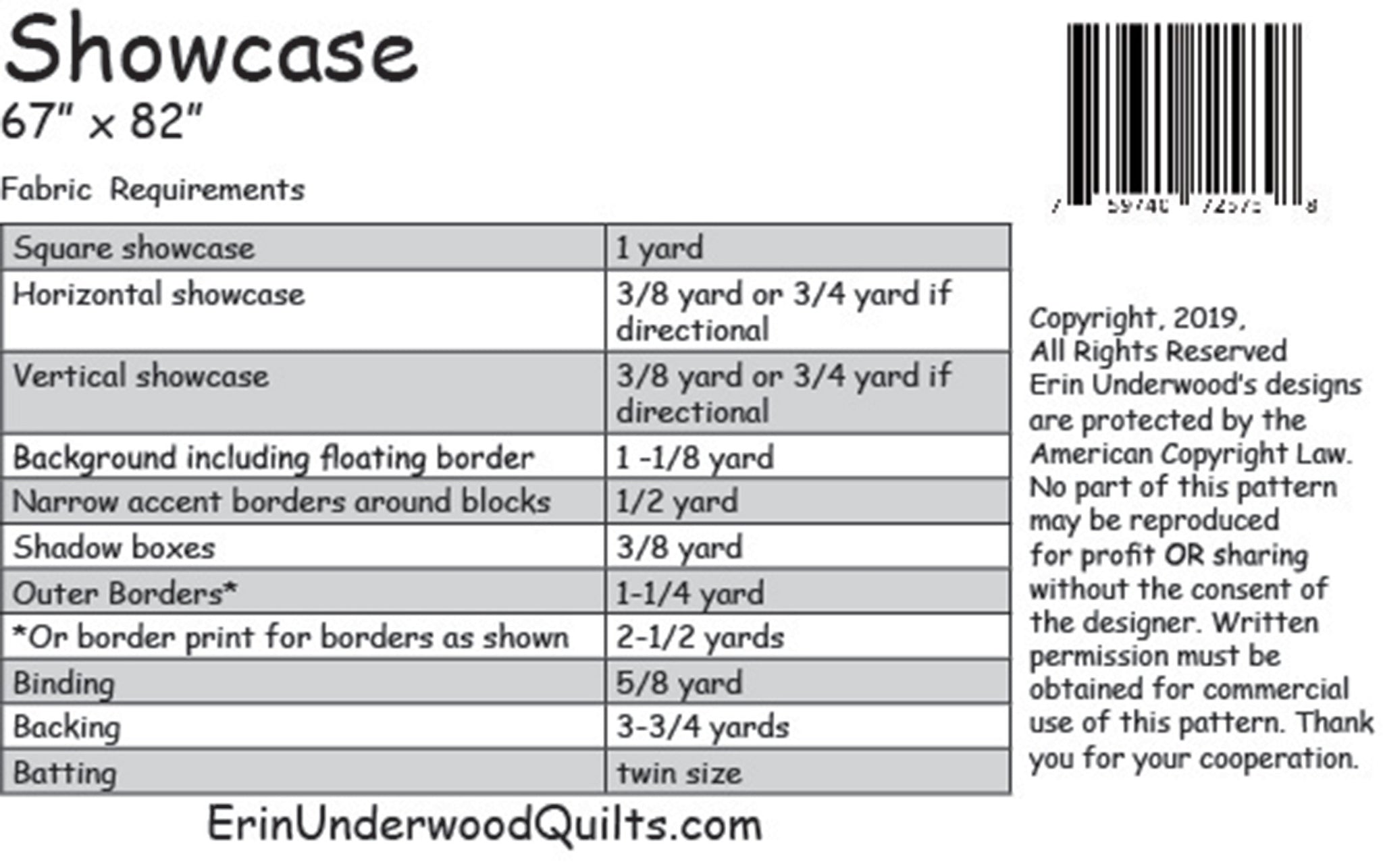Showcase Patterns – Quilting Books Patterns and Notions