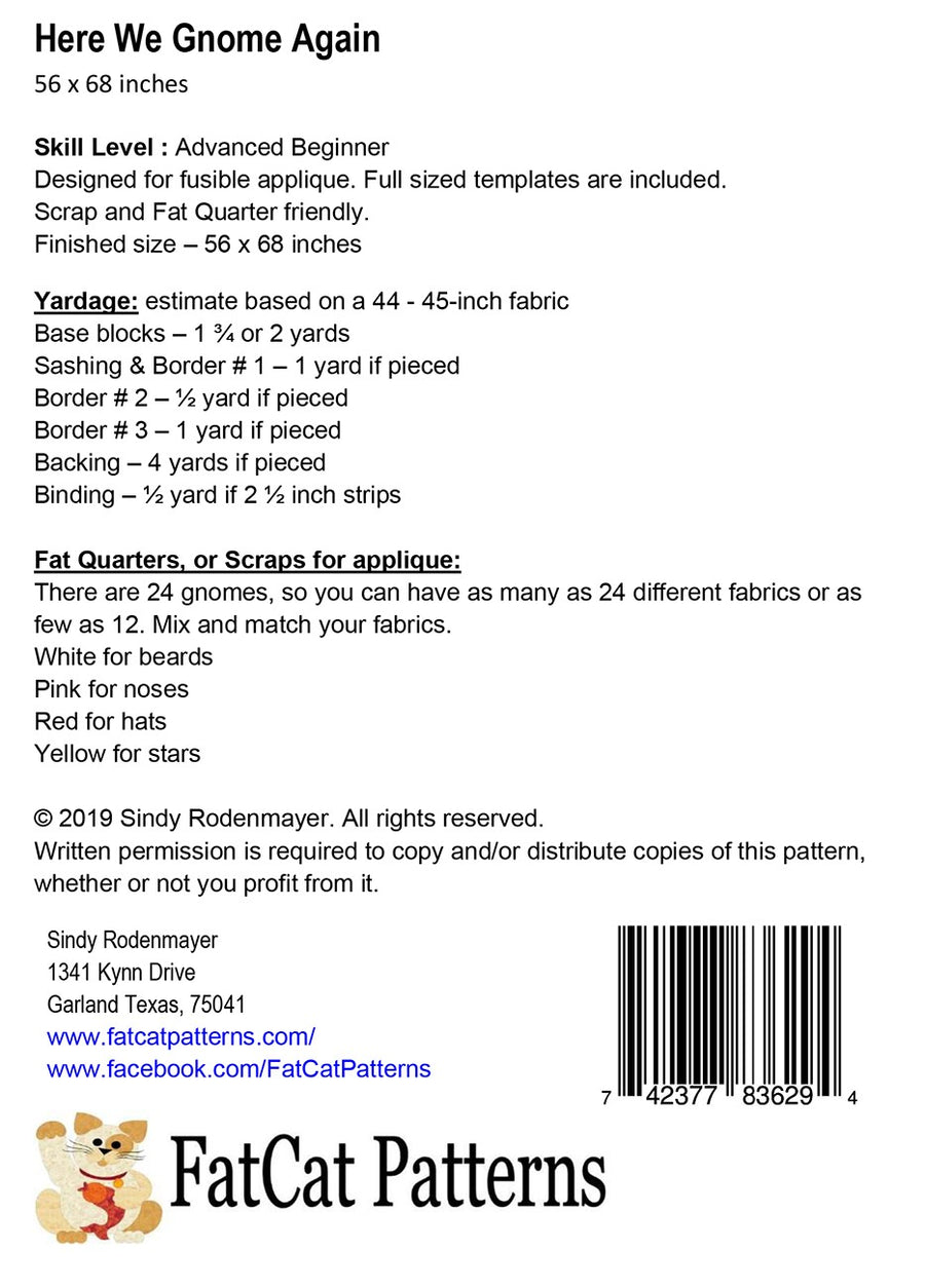 FatCat Patterns Quilt Patterns – Quilting Books Patterns and Notions