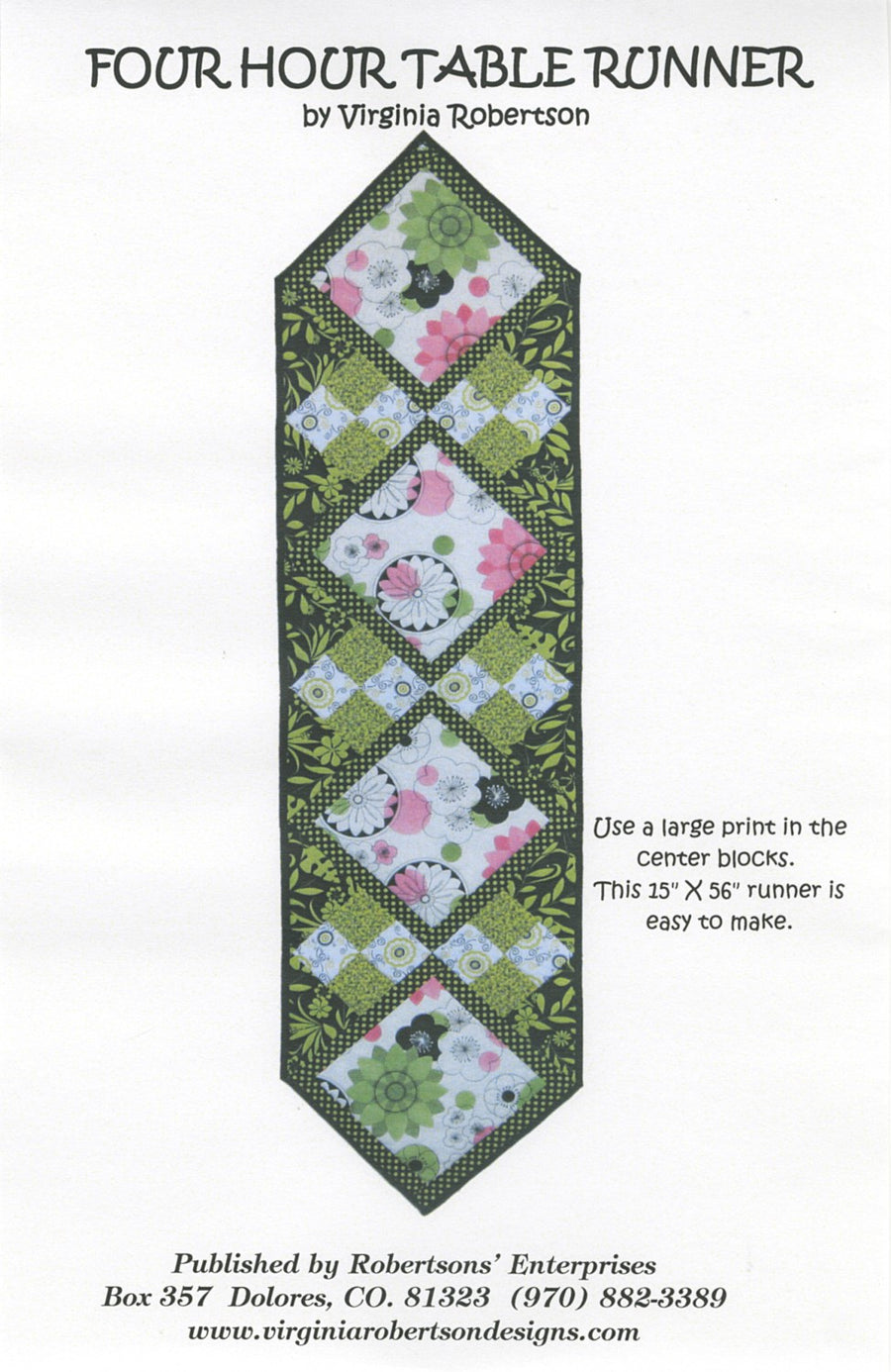 Four Hour Table Runner Pattern – Quilting Books Patterns and Notions