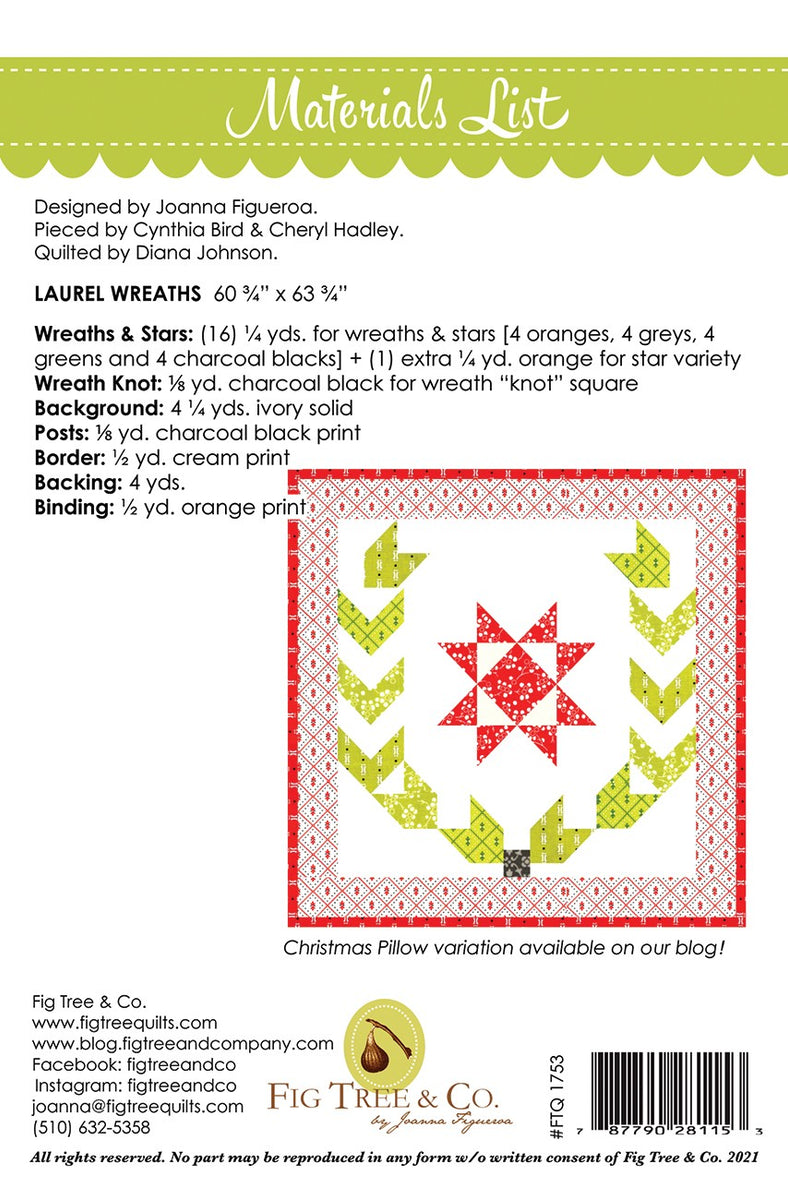 Laurel Wreaths Patterns – Quilting Books Patterns and Notions