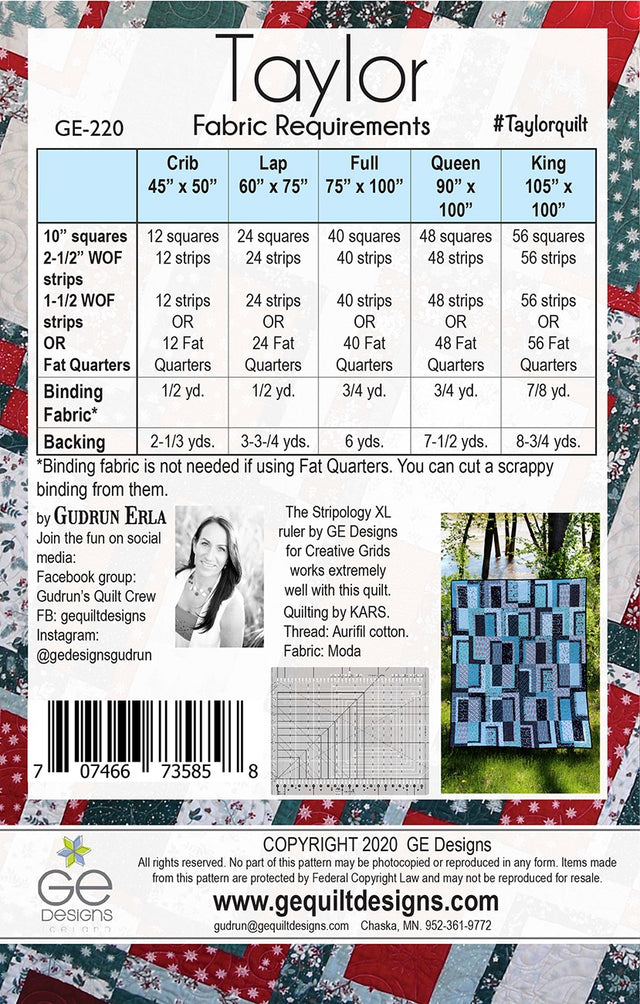 Taylor Pattern – Quilting Books Patterns and Notions