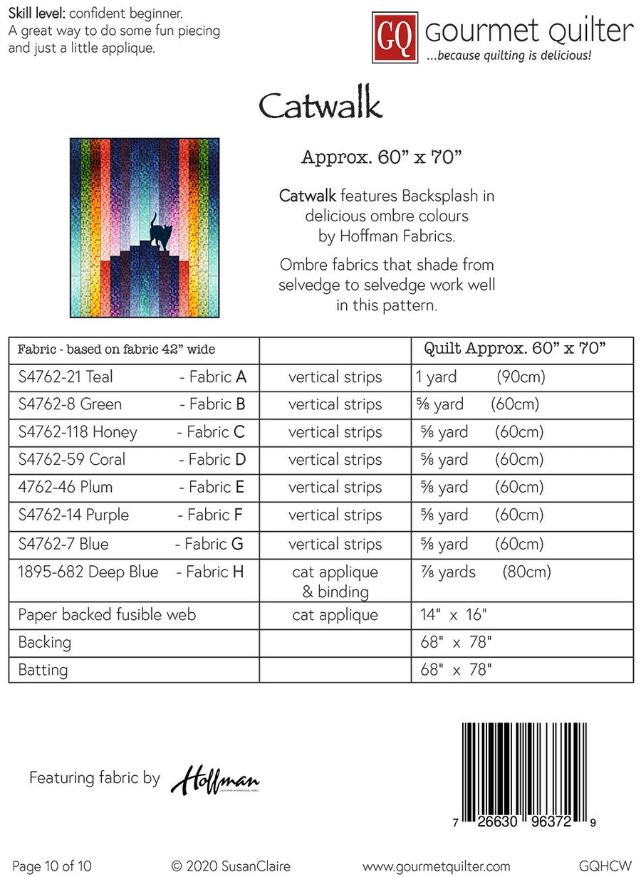 Catwalk Pattern – Quilting Books Patterns and Notions