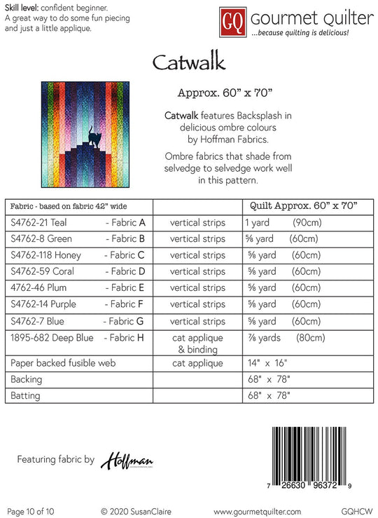 Catwalk Pattern – Quilting Books Patterns and Notions