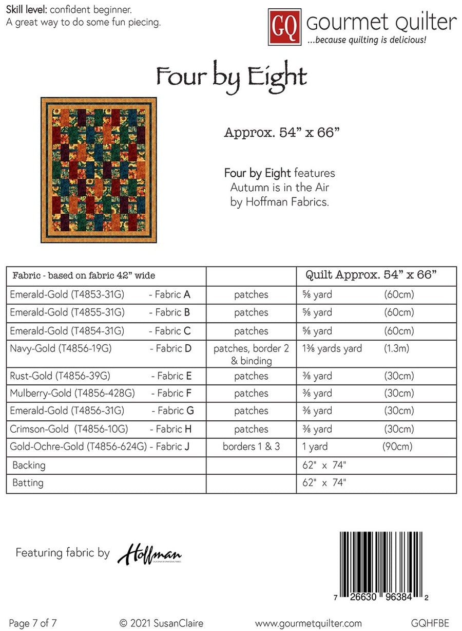 Four by Eight Patterns – Quilting Books Patterns and Notions