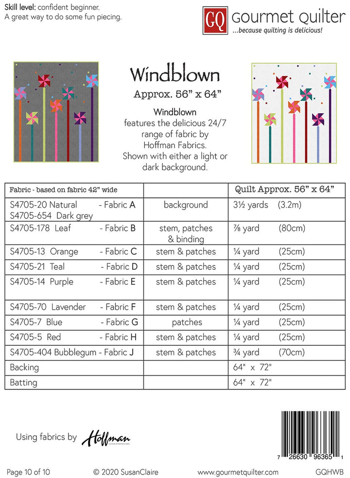 Windblown Pattern – Quilting Books Patterns and Notions