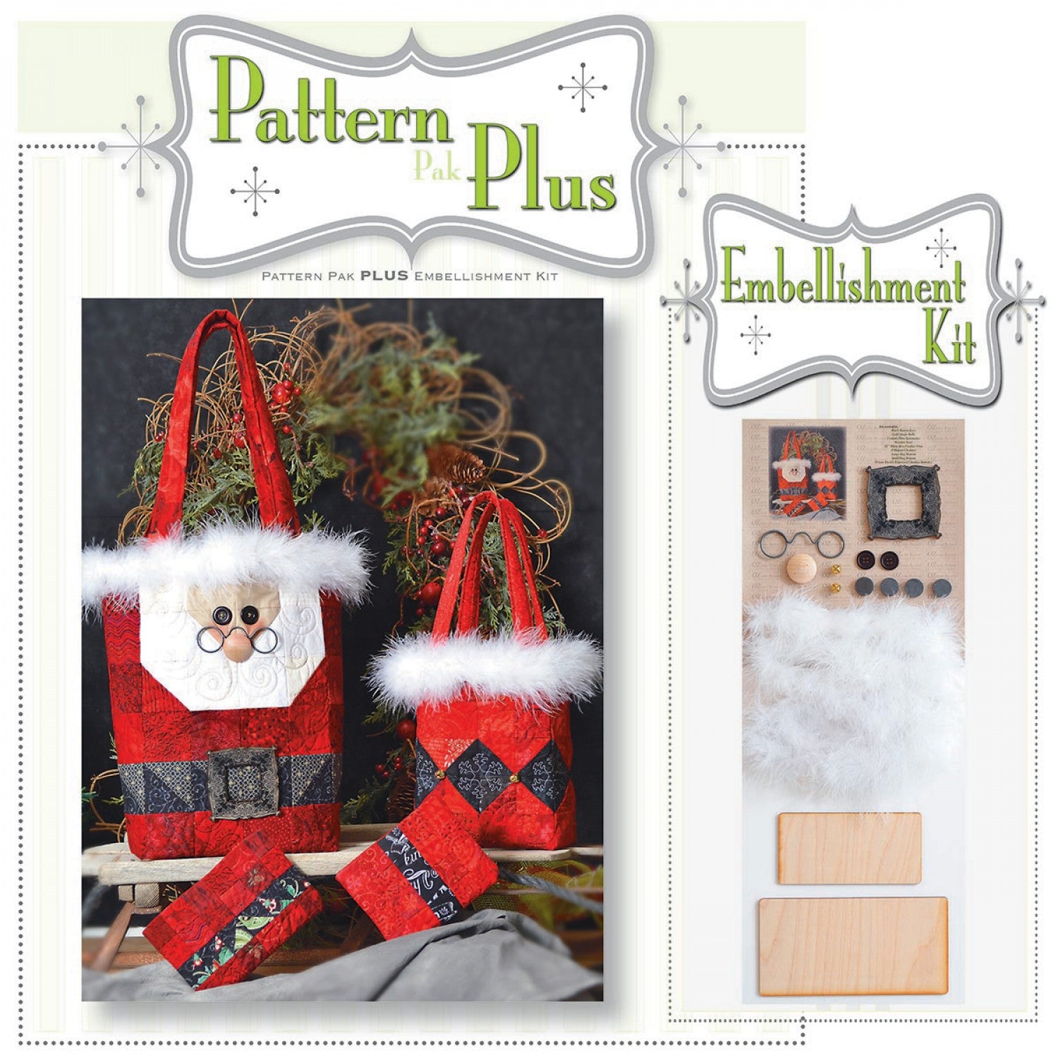 Santa Gift Bags Pattern Pak Plus Quilting Patterns – Quilting Books ...
