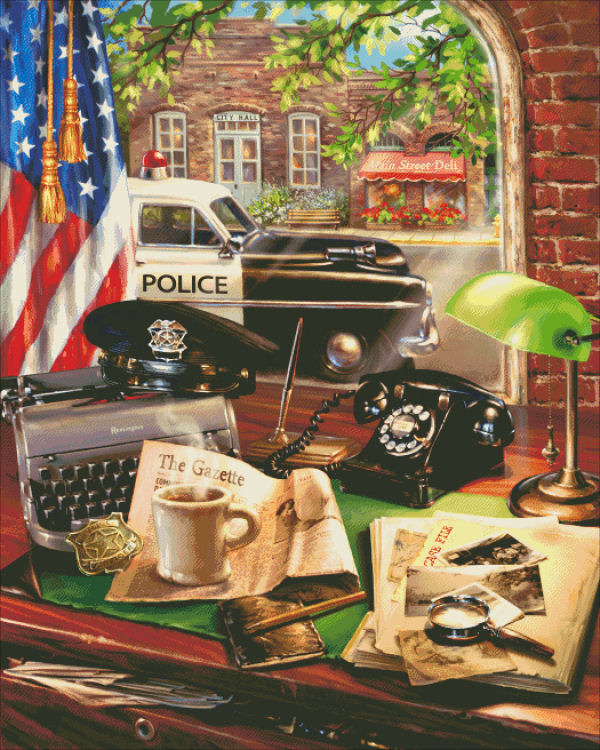 Hometown Hero Police Station Cross Stitch By Dona Gelsinger Quilt ...