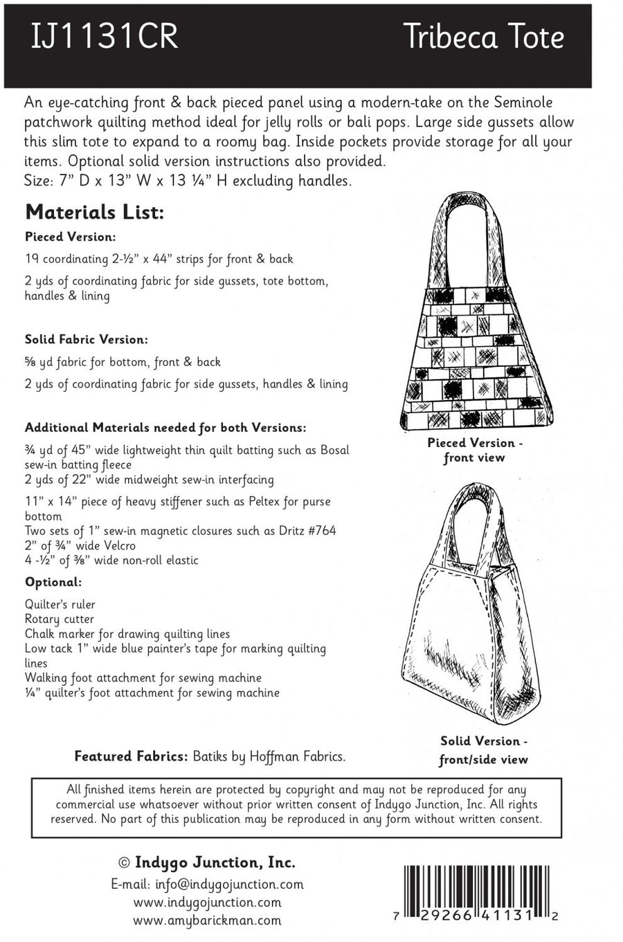 Tribeca Tote Pattern – Quilting Books Patterns and Notions