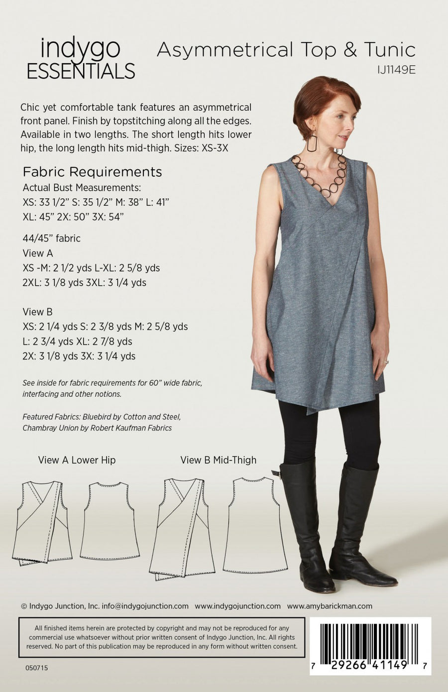 Asymmetrical Top & Tunic Pattern – Quilting Books Patterns and Notions