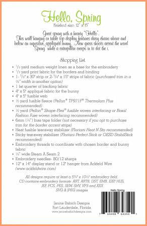 Hello Spring Wall Hanging Quilt Pattern – Quilting Books Patterns and ...