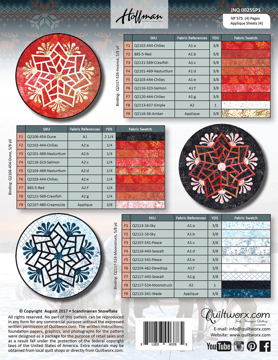 Scandinavian Snowflake Quilters Pattern – Quilting Books Patterns and ...