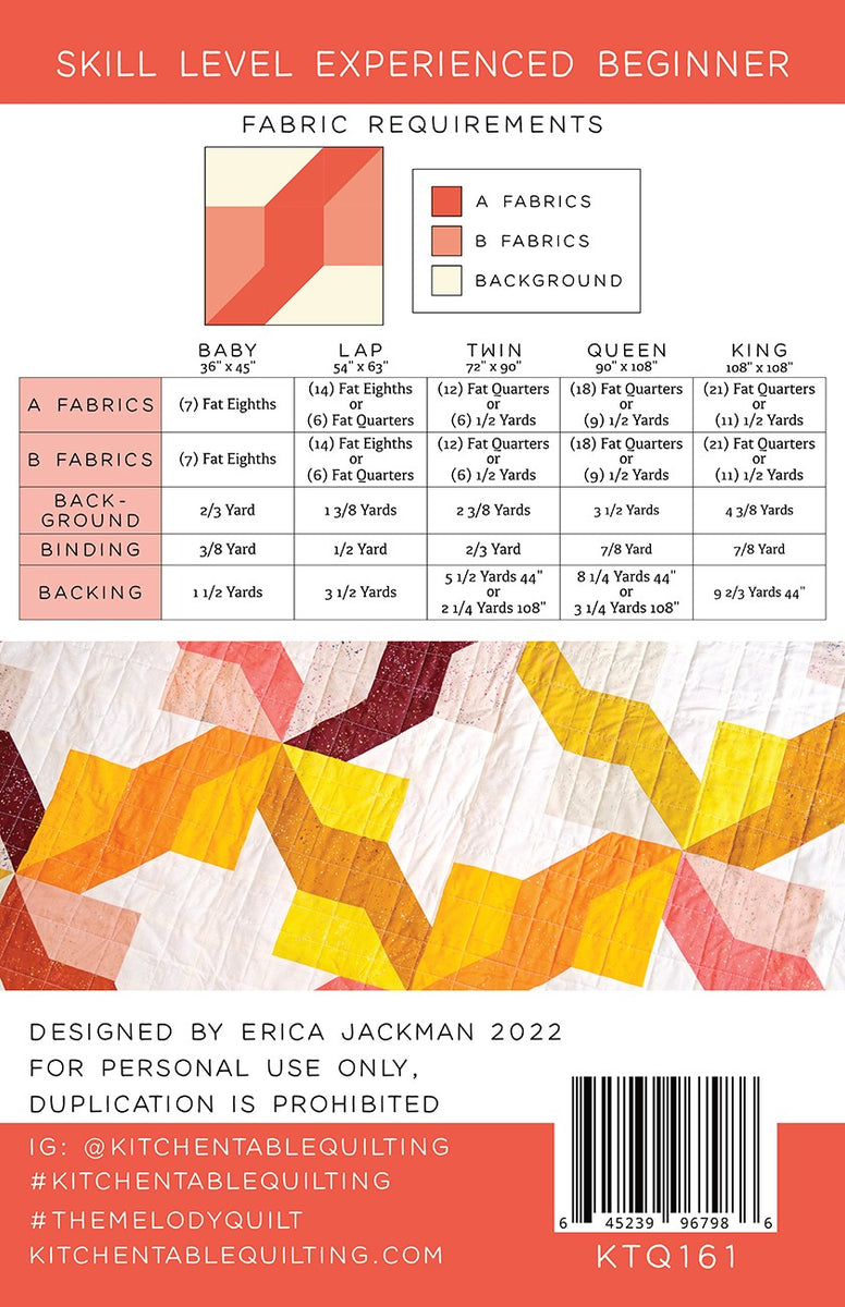 The Melody Quilt Pattern – Quilting Books Patterns and Notions