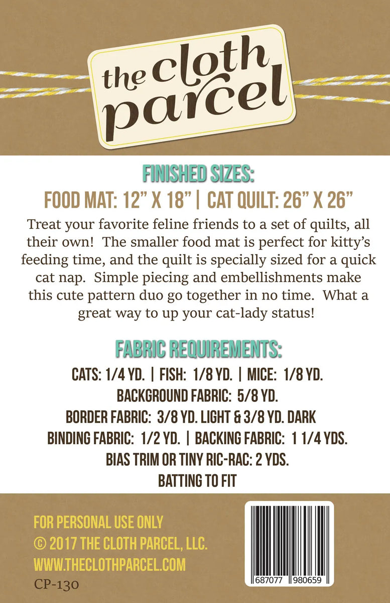 Kitty Cat Pet Mats Pattern – Quilting Books Patterns and Notions