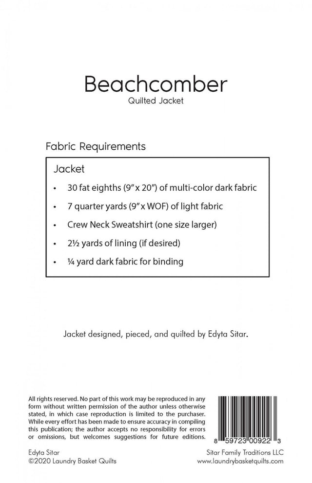 Beachcomber Jacket Pattern Pattern – Quilting Books Patterns and Notions
