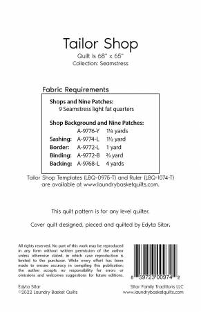 Tailor Shop Quilt Pattern – Quilting Books Patterns and Notions