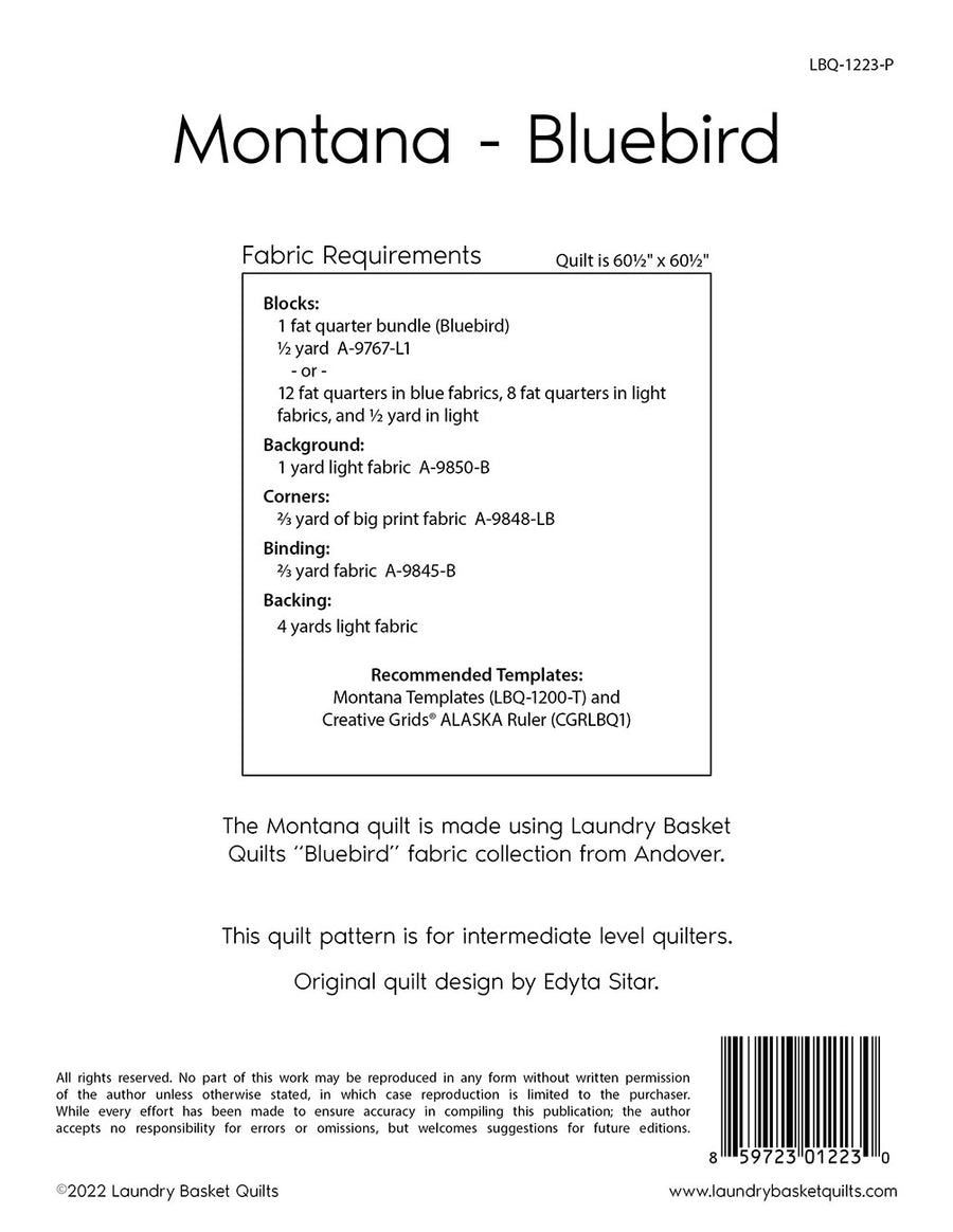Montana - Bluebird Quilt Pattern – Quilting Books Patterns and Notions
