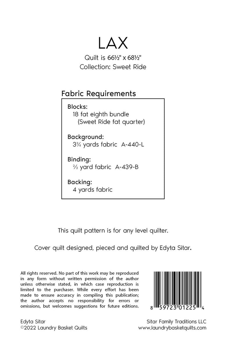 LAX Quilt Pattern – Quilting Books Patterns and Notions