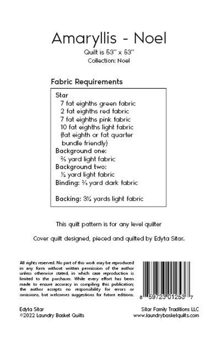 Amaryllis - Noel Quilt Pattern – Quilting Books Patterns and Notions