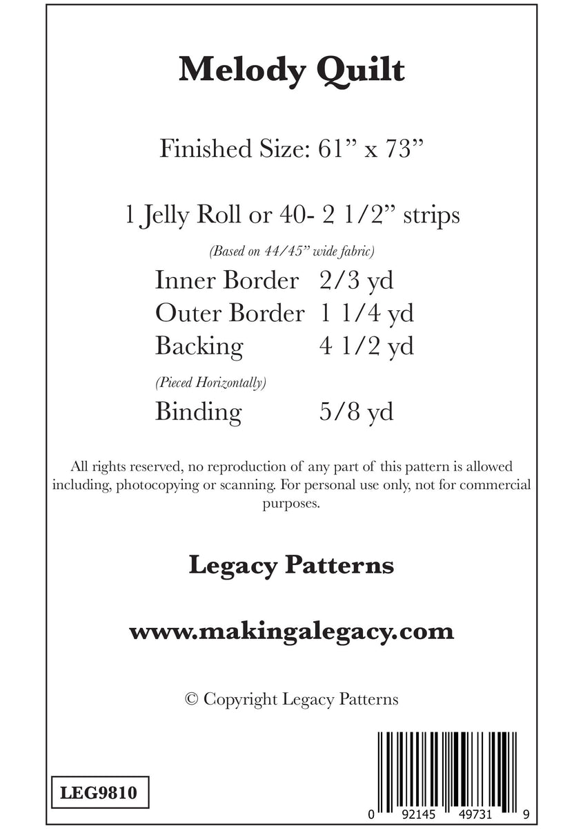 Melody Quilt Patterns – Quilting Books Patterns and Notions