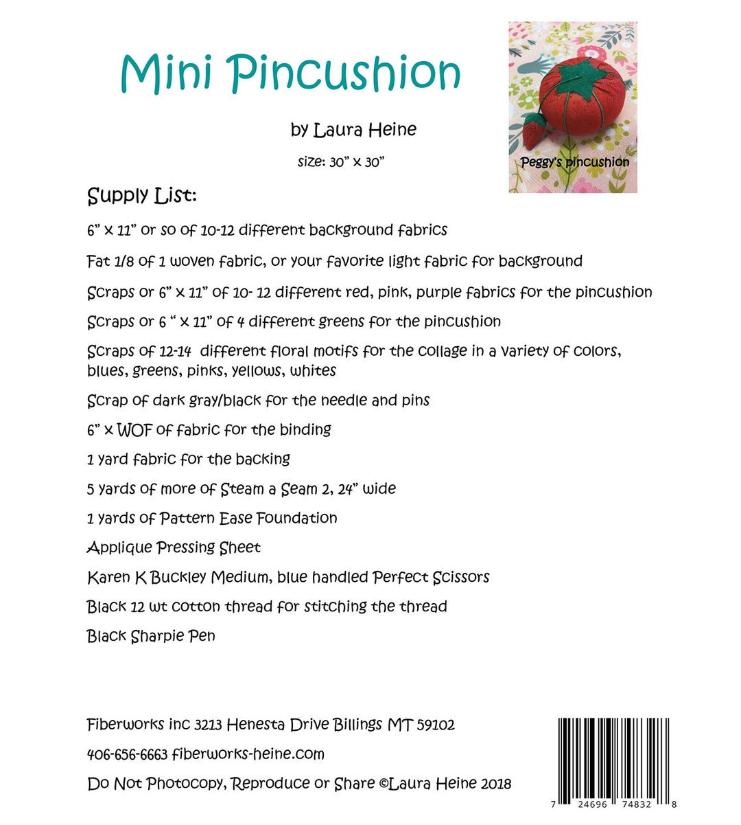 Mini Pincushion Collage Pattern Quilters Pattern – Quilting Books ...